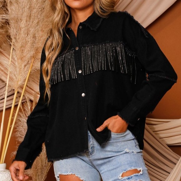 Fantastic Fawn | Jackets & Coats | Fantastic Fawn Rhinestone Fringe ...